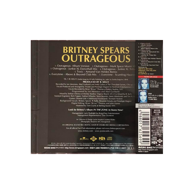 "Outrageous" 7-tracks CD single (Japan)