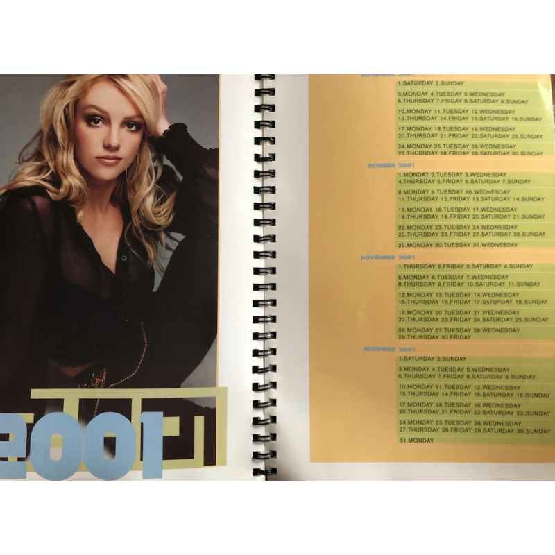 Britney Spears Engagement Calendar (year 2002)