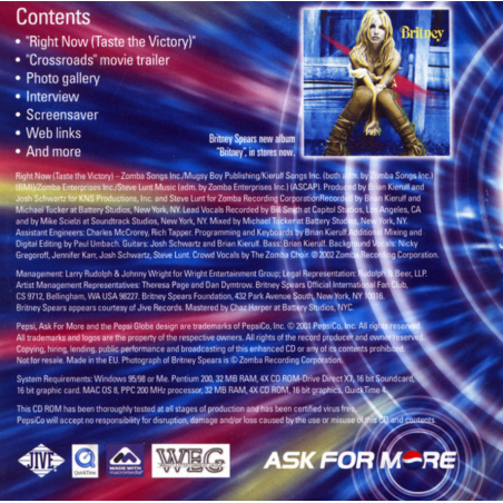 "Ask For More" Pepsi promo CD (2002)
