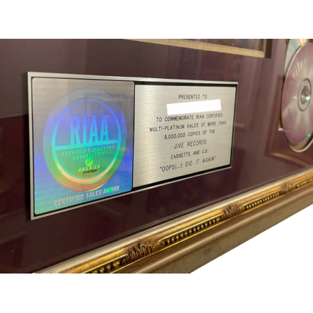 "Oops!... I did it again" RIAA certified 9x platinum award (USA)