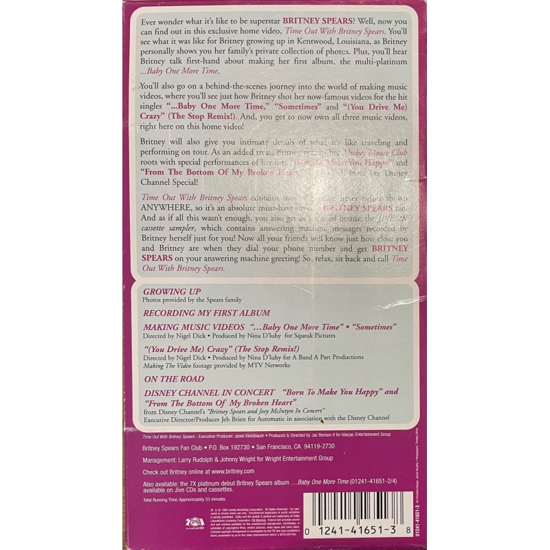 Coffret VHS + cassette audio "Time Out With Britney Spears" (USA)